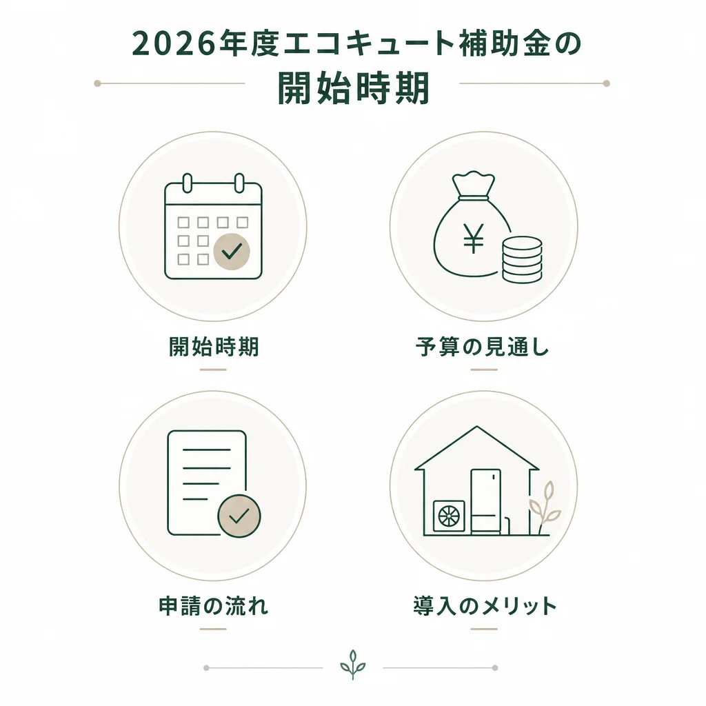 エコキュート補助金2026年はいつから？申請開始時期と予算の見通し | リフォーム補助金ナビ